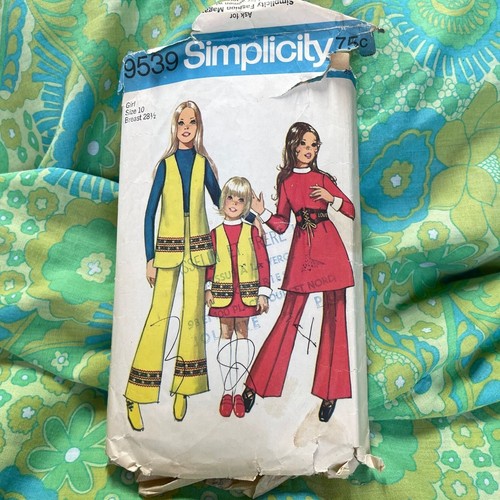 vintage 1971 sewing pattern, Simplicity 9539, bell-bottom pants, size ...