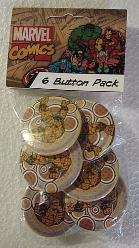 New in package Marvel Comics THING button 6- pack - FREE Shipping | eBay