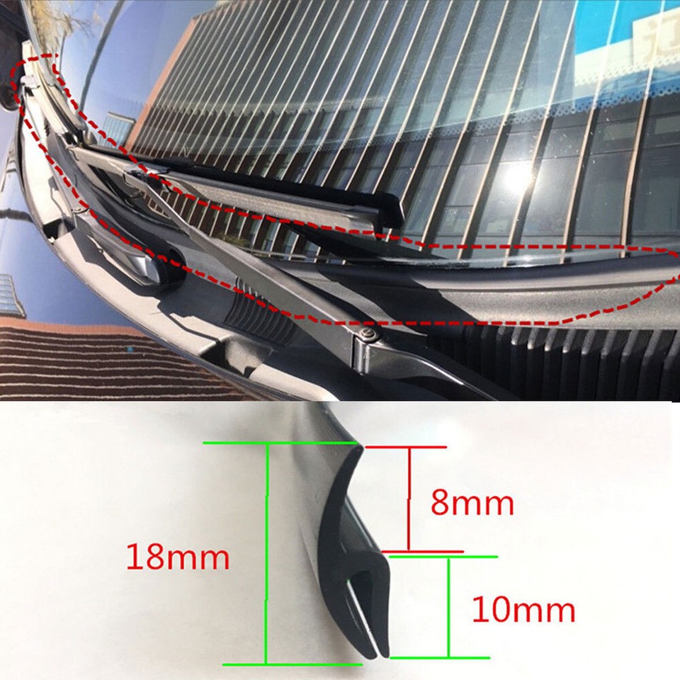 Universal 1.7m Car Front Windshield Wiper Panel Hood Rubber Seal Strip ...