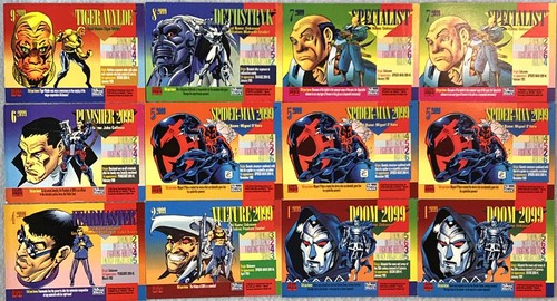 1993 Marvel Skybox Red Foil 2099 Insert Lot Of 12 Cards W/ Duplicates ...