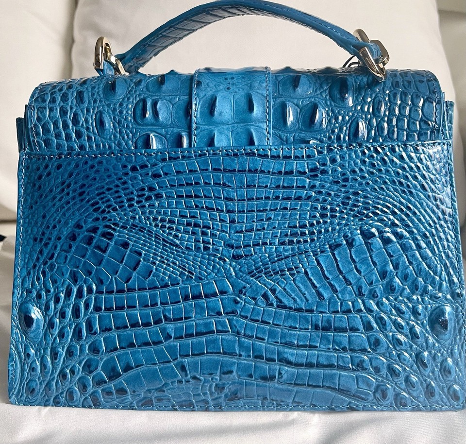 Brahmin Small Hallie Vibrant Azure Top Handle Crossbody With Wallet NWT ...