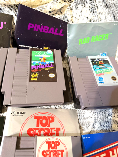 Rare Huge Lot of 12 NES Cartridge Games with Original Vtg Case and Most ...