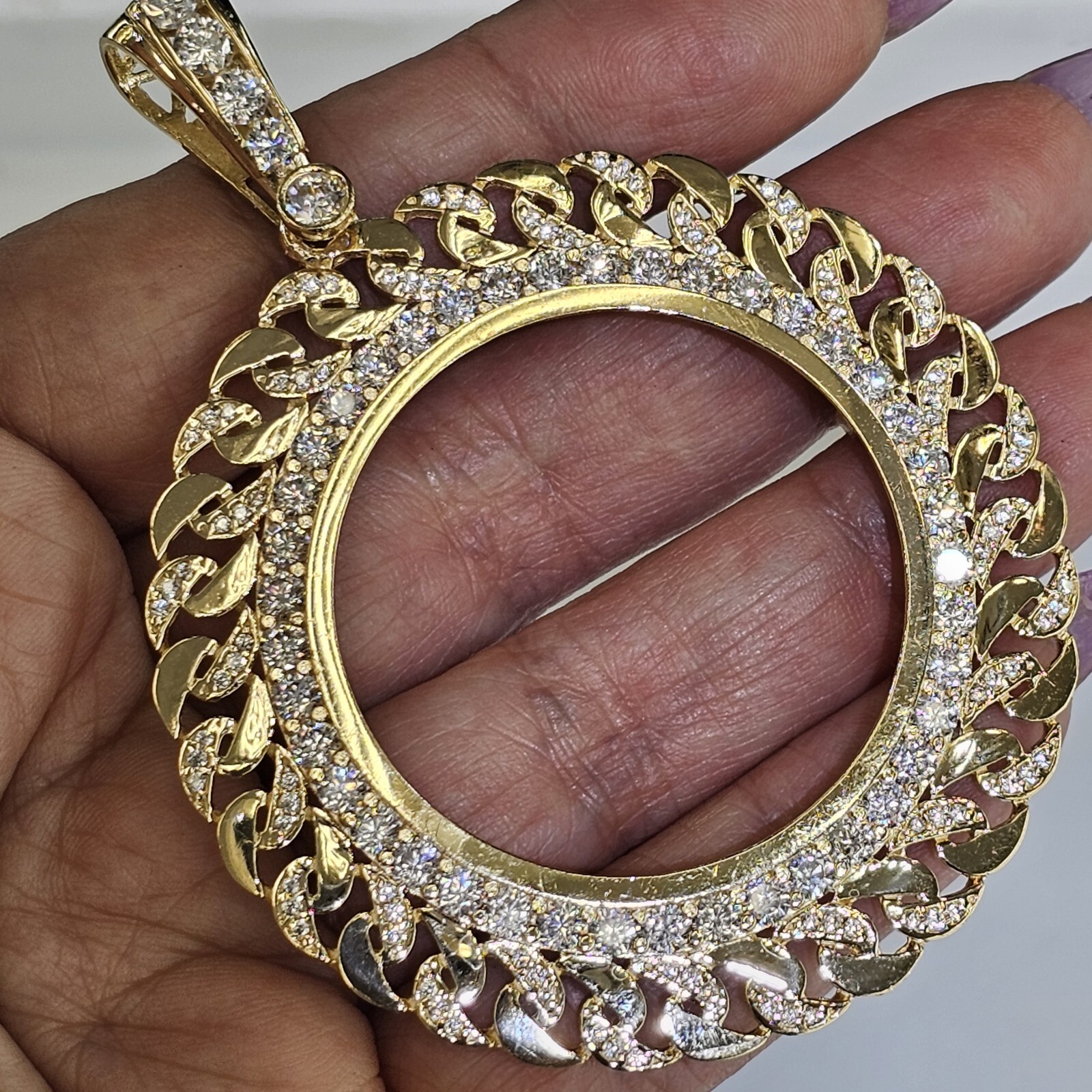 14k solid gold 50 pesos centenario Coin Bezel Frame pendant Heavy | eBay