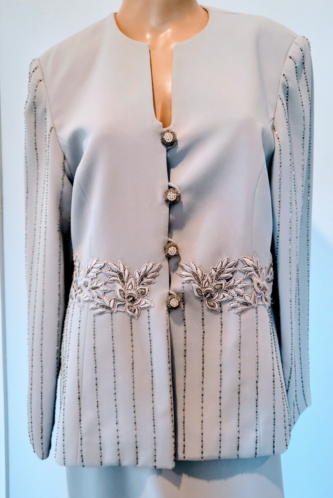 Morgan Miller Formal Long Skirt & Jacket Suit Embroid… - Gem