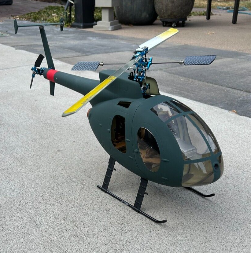 Electric Align TRex 450 RC helicopter scale 500MD fuselage.Pelican case ...