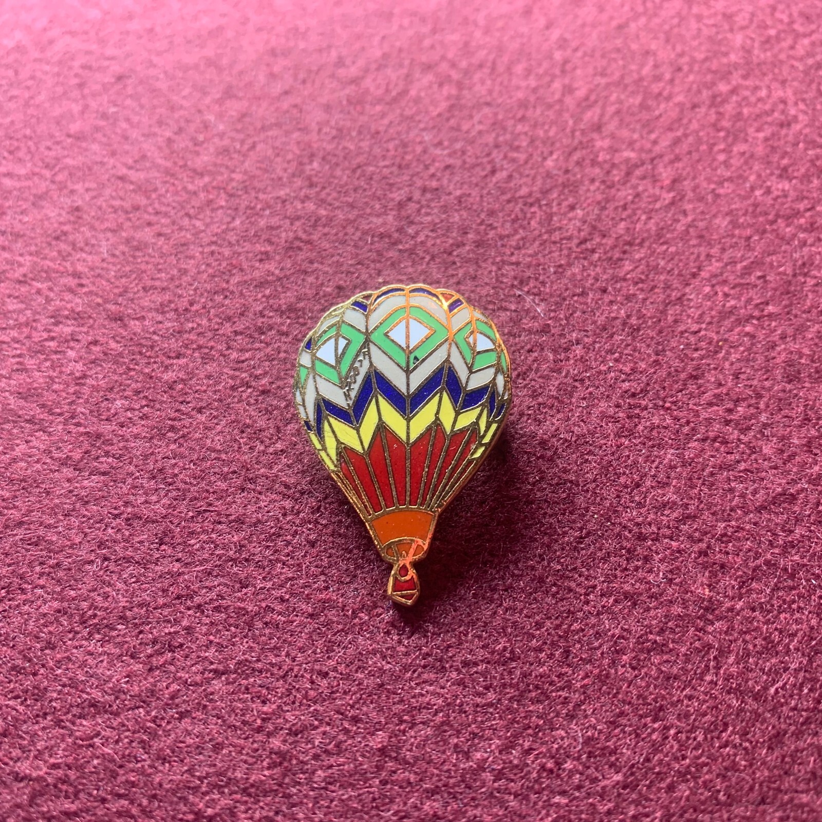 Vintage N2087F Hot Air Balloon Pin 1980's Metal and E… - Gem