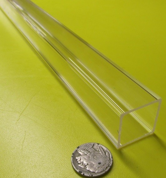 Acrylic Square Tube Clear Extruded 1.0" SQ x .063" Wall x 72" Length-4 ...