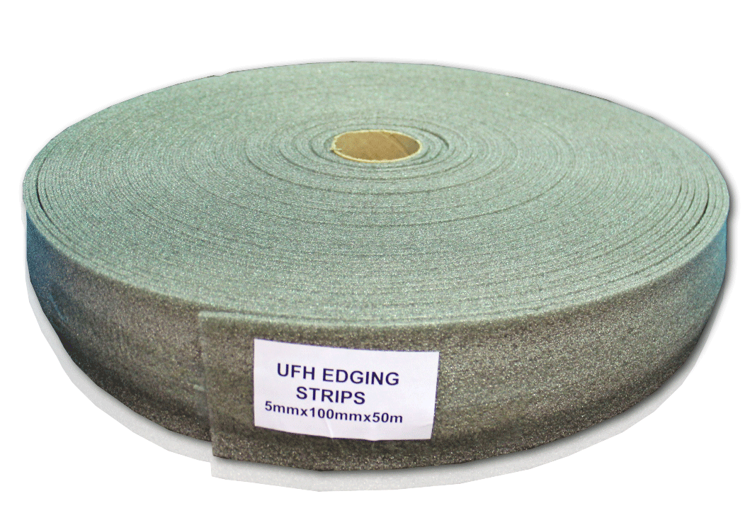 Underfloor Heating 50m Perimeter Insulation Strip Roll 5mm x 100mm x ...
