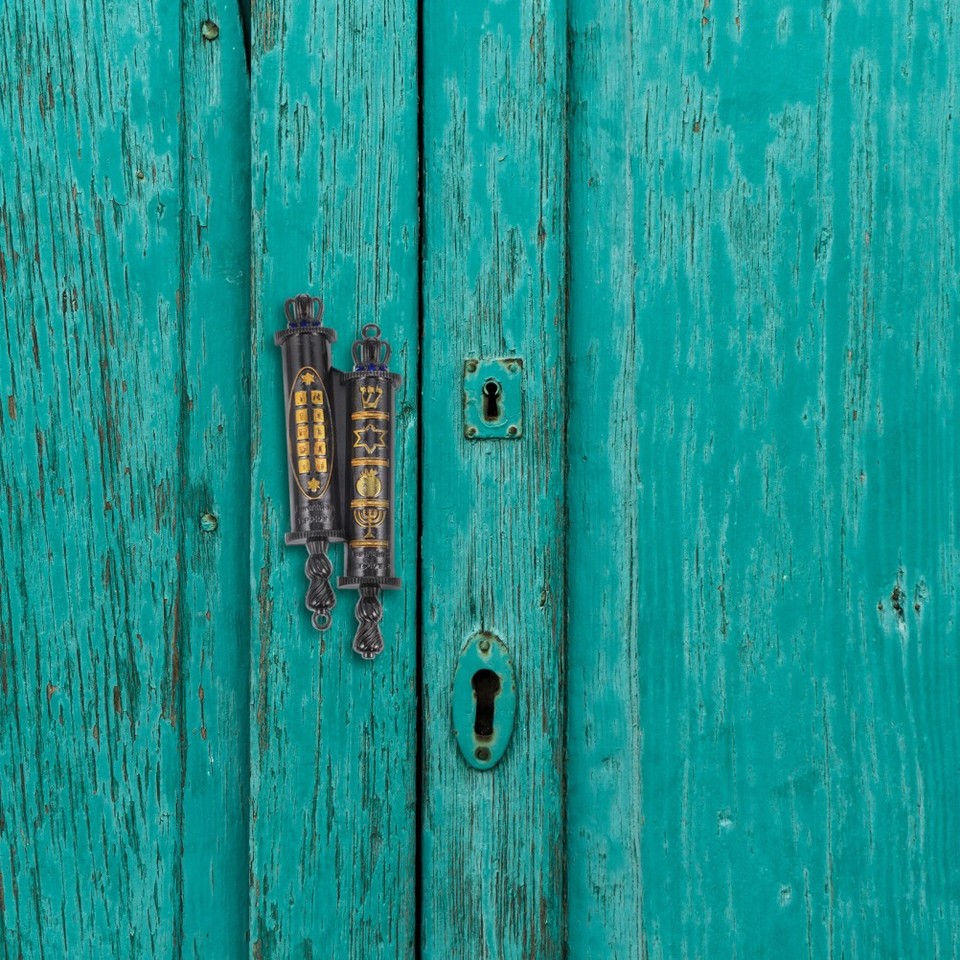 Enamel Mezuzah Small Jewish Plaque for Door Protection outside Decor ...