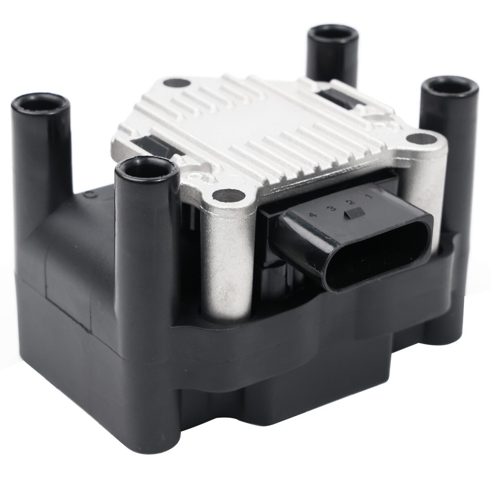 UF277 Ignition Coil +4 Spark Plug + Wire for VW Seat Beetle Golf Jetta ...