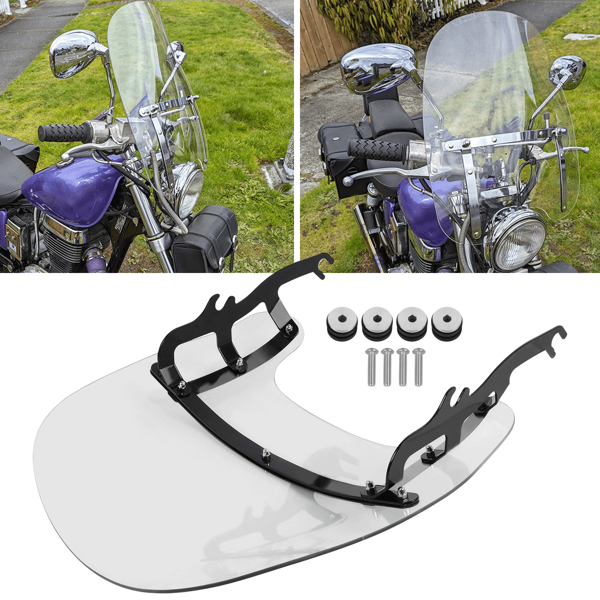 Quick Detachable Windshield Harley Fatboy