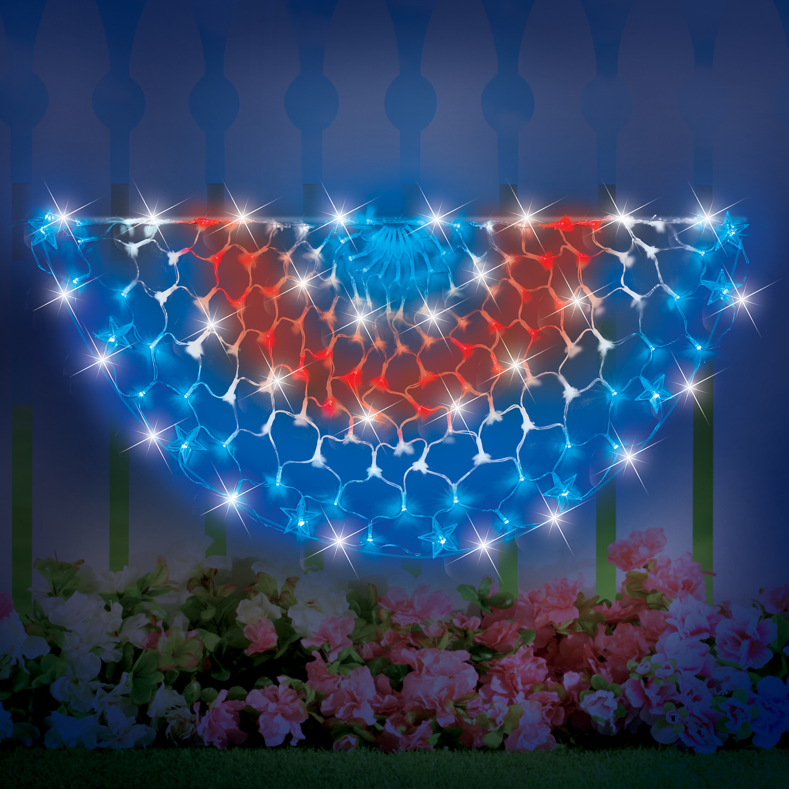 LED Lighted Patriotic 4-Foot Long Bunting | eBay