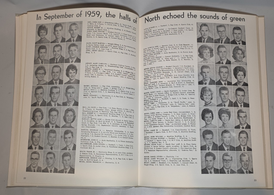 Vtg 1963 North High School Senior Yearbook Book Evansville Indiana IN C ...