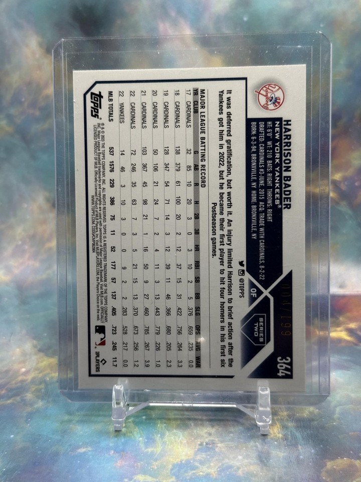 2023 Topps #364 Harrison Bader Red Foil #/199 | eBay