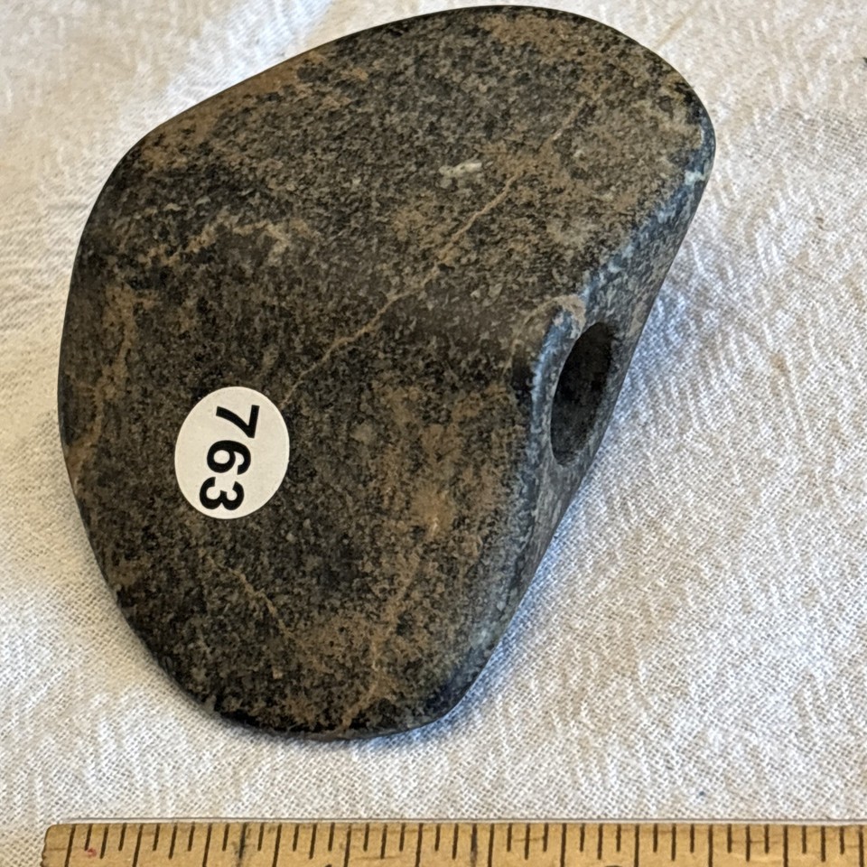 Native American Bannerstone -Michigan HardStone Basalt or Granite 3 1/8 ...