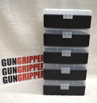 5 x BERRY'S PLASTIC AMMO BOX, CLEAR/BLACK 100 Round 357/38 | eBay