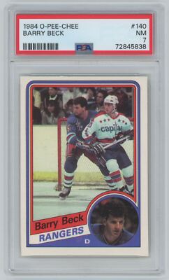 1984 O-Pee-Chee Hockey Barry Beck 140 New York Rangers PSA 7 | eBay
