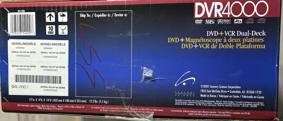 Go Video DVD Video VCR Combo DVR4000 New Sealed Dual Deck | eBay