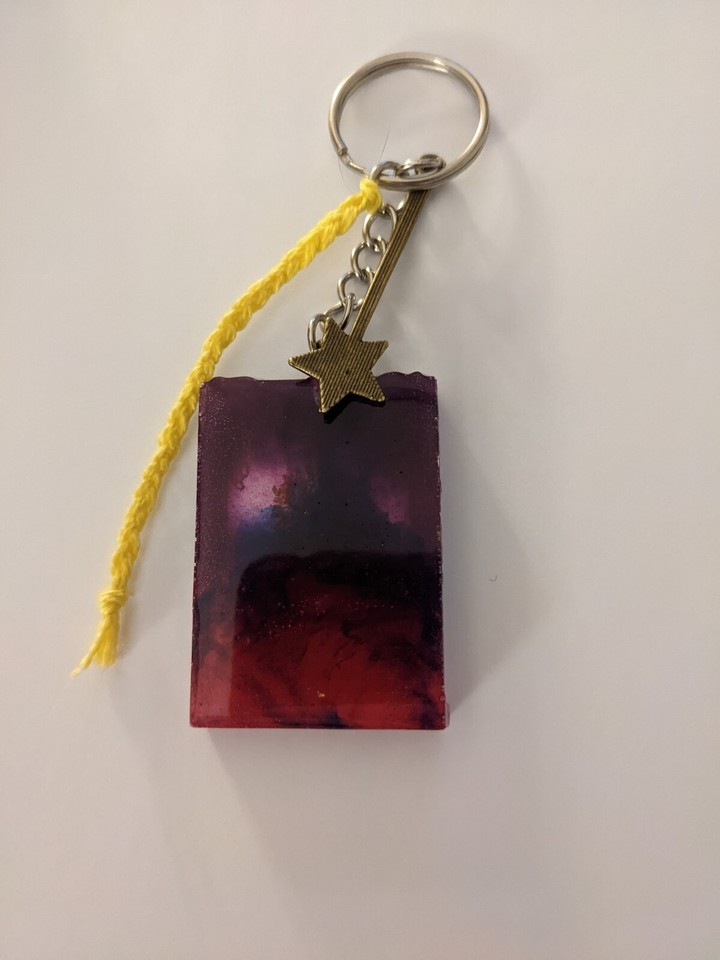 Handmade Resin Tarot Card Key Chain With Charm and Intention Braid "The ...