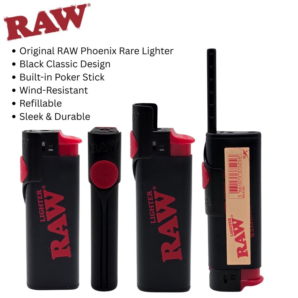 RAW Lighters - 1 RAW PHOENIX 4 Standard Clipper Lighter Full Set Gas ...
