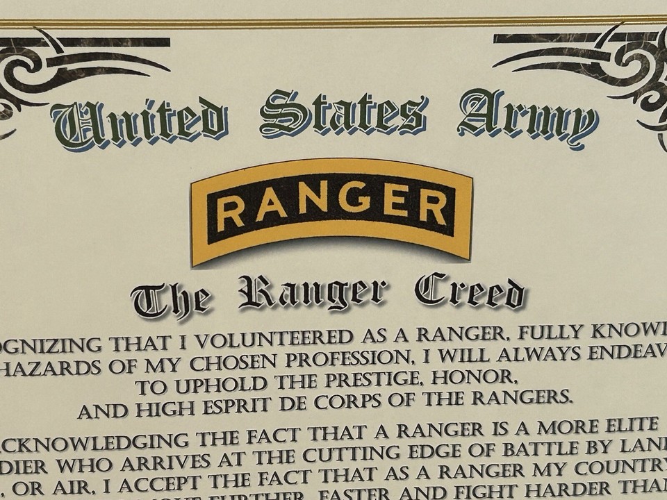 THE RANGER CREED PRINT / U.S. Army ~ Rangers Lead The Way!!! | eBay