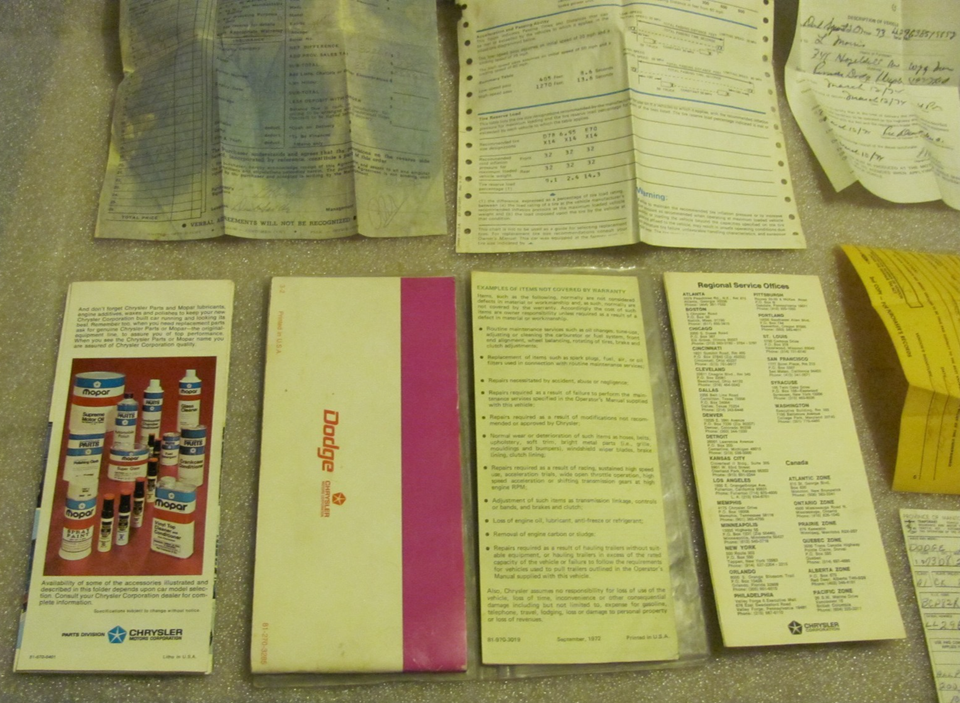 1973 Dodge Dart Sport Owners Operators Manual Package Set Factory ...