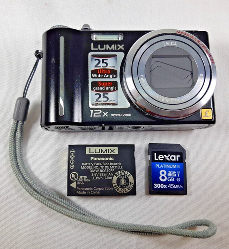 PANASONIC LUMIX DMC-ZS1 COMPACT DIGITAL CAMERA 10.1MP BATTERY SD CARD ...