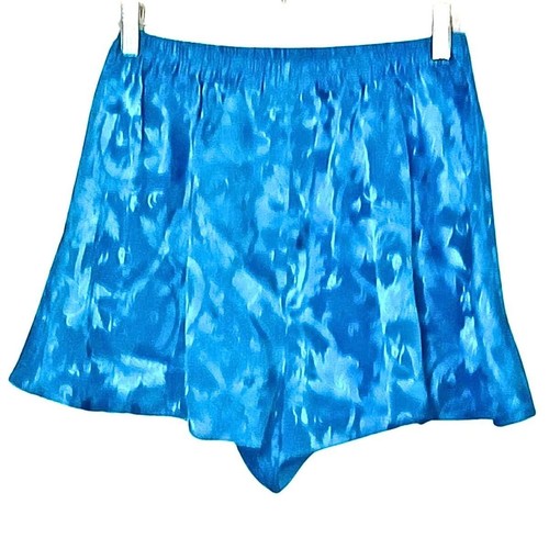 Y2K Victoria Secret Sleep Shorts Women Blue Gold Label High Rise Satin ...