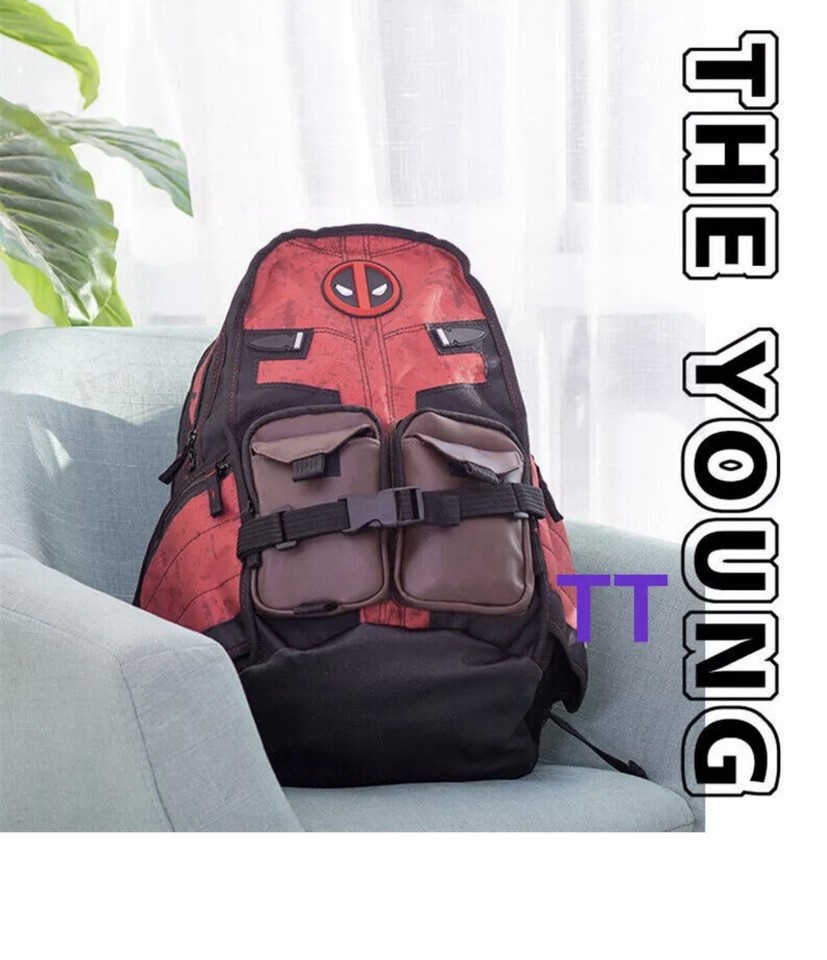 Marvel Deadpool Cosplay School Bag Men Travel Large Capacity Backpack ...