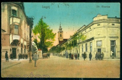 1928 LUGOJ/LUGOS,Church Street/Str.Bisericii,Royal Caffe,Reformed P ...