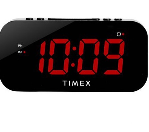 Timex Bedside Dual Alarm Clock w/ USB Charging Nightlight Snooze Bar ...