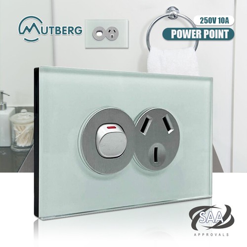 AU Type Single GPO Glass Panel Power Point Wall Outlet Socket Switch ...