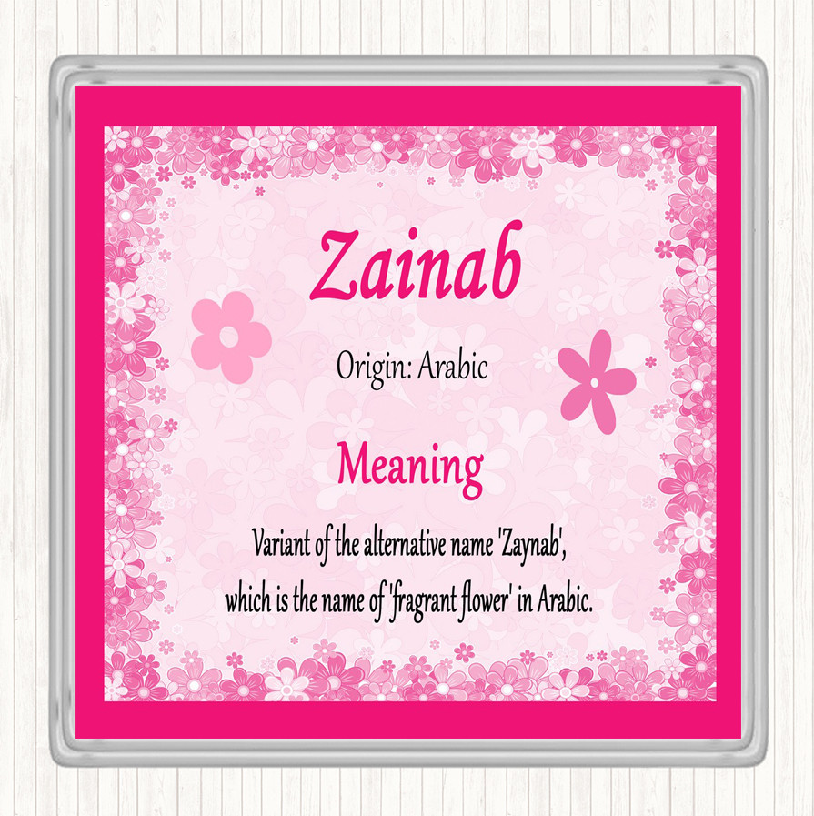Zainab Name Meaning Drinks Mat Coaster Pink | eBay