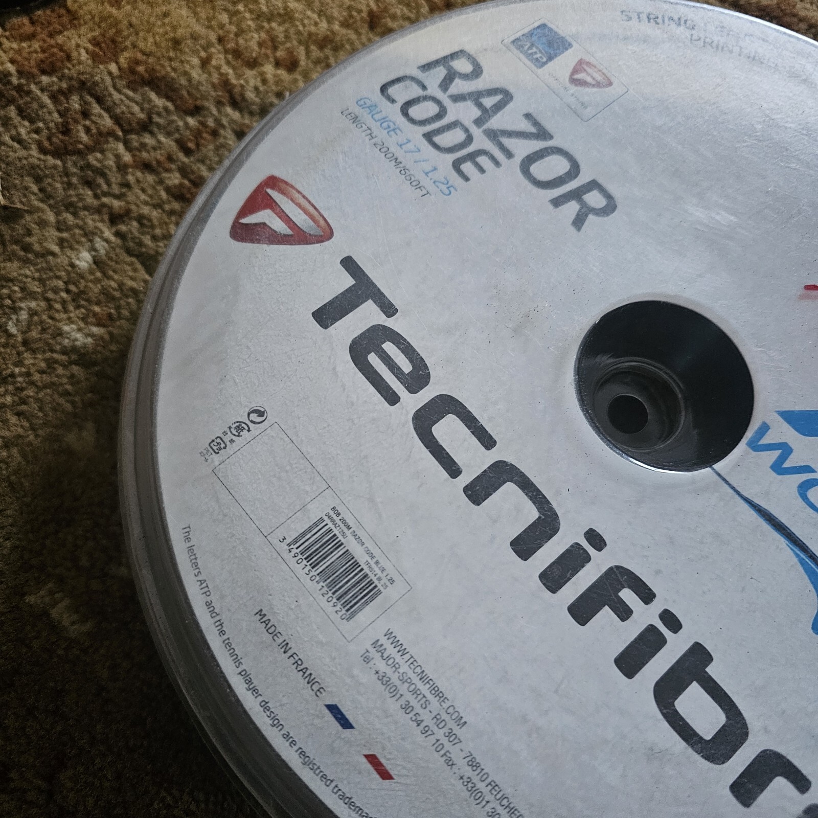 Tecnifibre ATP Razor Code 1.25MM/17G Tennis String Reel Carbon | eBay