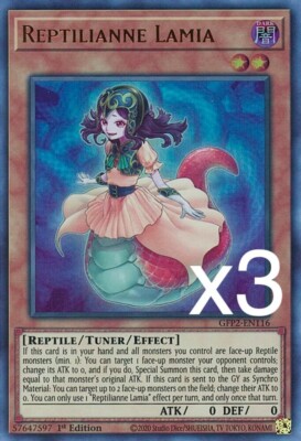 3X Yugioh Reptilianne Lamia GFP2-EN116 Ultra Rare 1st Edition NM | eBay