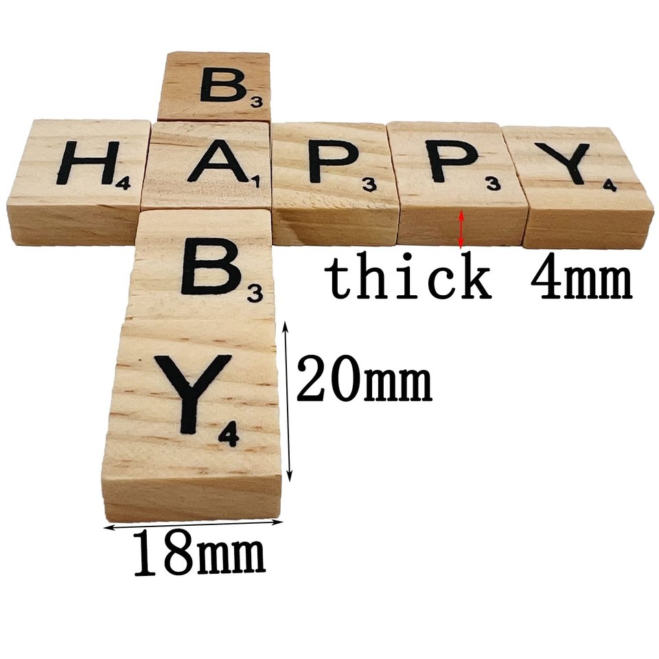 300 Pcs Wood Scrabble Tiles DIY Wooden Scrabble Letters for Spelling ...