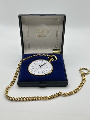 RARE VINTAGE KMC Gold Plated Quartz [Pocket WATCH 667 West Germany 1970 ...