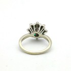 18K White Gold Emerald Diamond Cluster Cocktail Ring-JABEL-Vintage- 2/3 ...