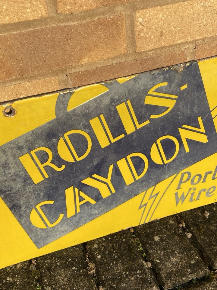 Original ROLLS CAYDON Double Sided Enamel Sign | eBay
