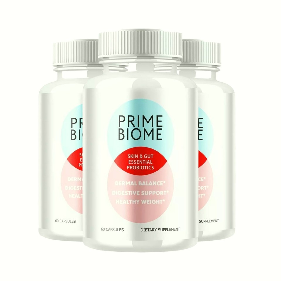 3-Pack Prime Biome Capsules - PrimeBiome Gut & Skin Health Support -180 ...