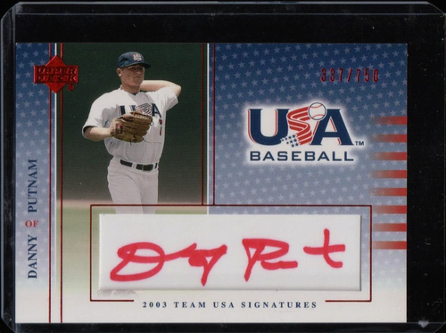 Danny Putnam 2003 UD USA Baseball Team USA Signatures (Red Ink ...