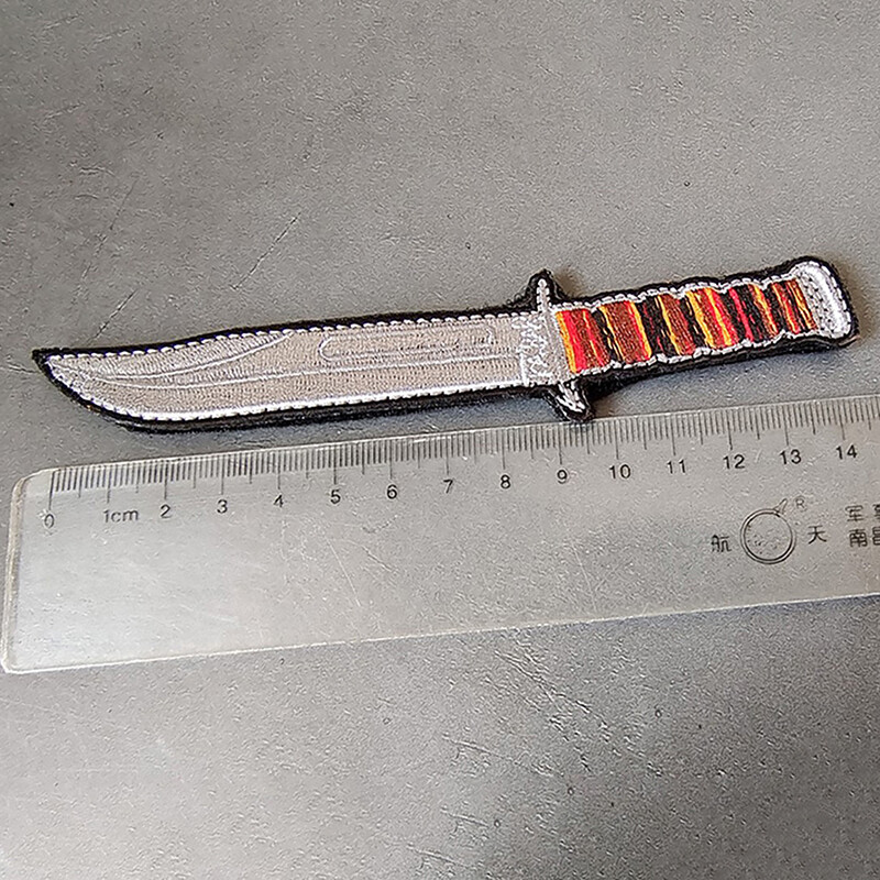 New Tactical Morale Knife Shape Patch 3D Embroidered Badge Bag Cloth Sticker-wf | eBay