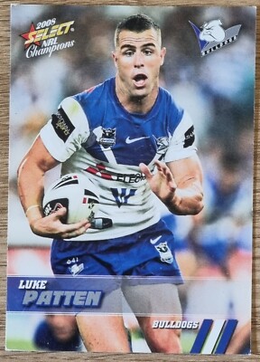 ∞ NRL Select 2008 Champions Trading Card • Luke Patten • Canterbury ...