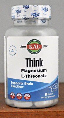 KAL Think Magnesium L-Threonate 60 Tablets Featuring Magtein Brain ...
