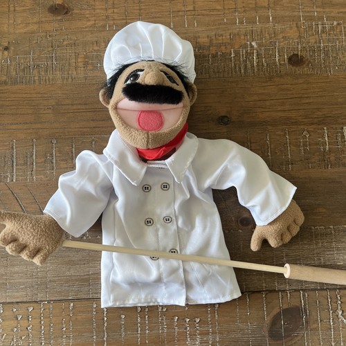 Melissa & Doug Chef Hand Puppet Plush Chef Al Dente Chef Pepe Detachable Rod 15” | eBay