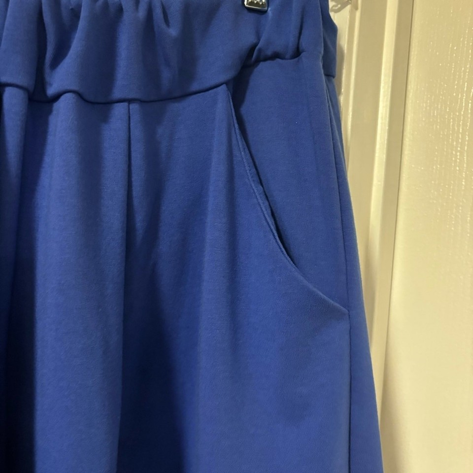 Chic Royal Blue Trending Palazzo Gauchos Culottes Wide Leg Pants Size L ...