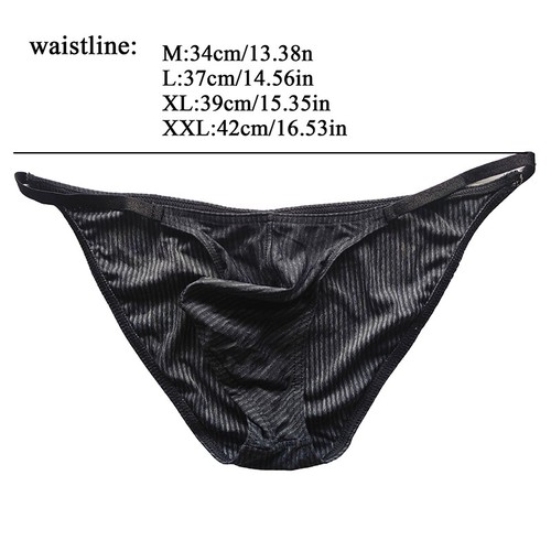 Men's Low-rise Bulge Pouch Thongs Ice Silk G-string Bikini Underwear ...