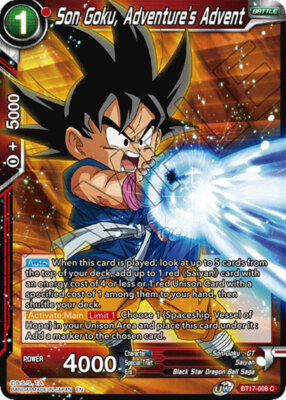 Light Play DBS:M Son Goku, Adventure's Advent - BT17-008 - C Ultimate ...