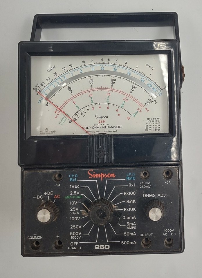Simpson 260 Series 6XLM Volt / Ohm Milliammeter Vintage Tester As Is ...