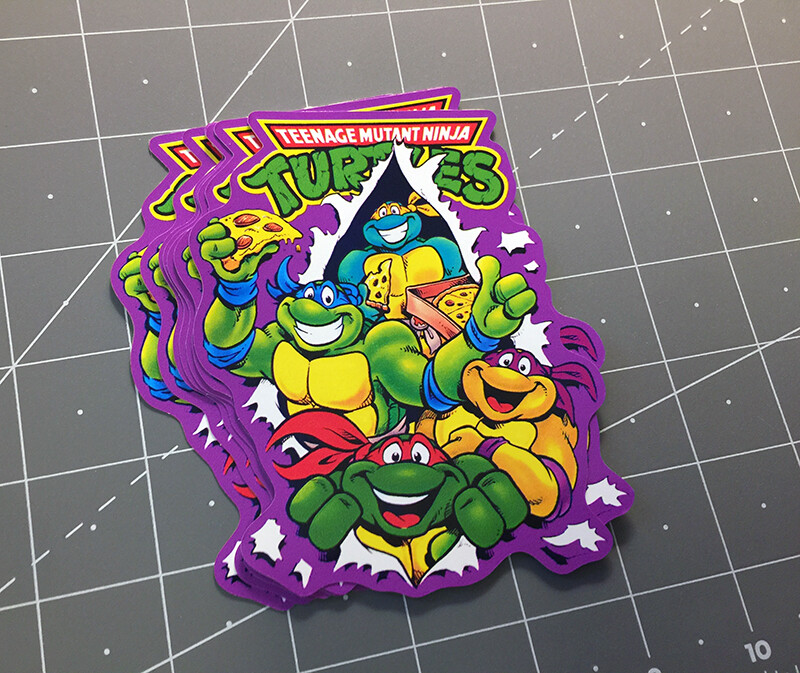 TMNT Teenage Mutant Ninja Turtles pizza decal sticker 80s cartoon 1980s ...